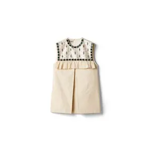 Miu Miu Embroidered Canvas Mini Dress