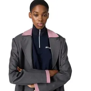 Miu Miu Technical Jersey Cropped Top - Navy