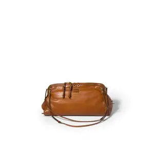 Miu Miu Caprice Leather Clutch - Cognac