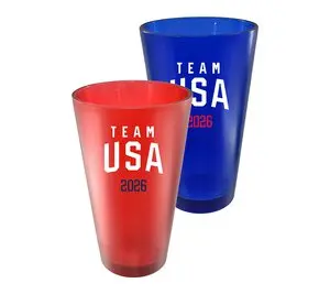 THE MEMORY COMPANY Team Usa 2pk Frosted Pint Gl Ass - One-color
