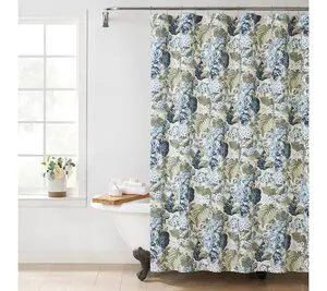 WAVERLY Cotton Floral Shower Curtain With Liner - One-color