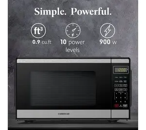 FARBERWARE 0.9 Cu. Ft. Black & Stainless Steel Microwave