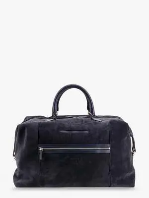 Kiton Suede Weekend Travel Bag - Blue