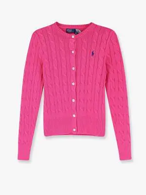 Polo Ralph Lauren Cotton Cardigan With Logo - Pink