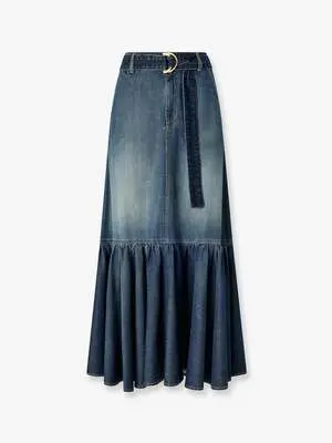 Pinko Guardian Denim Maxi Skirt - Blue