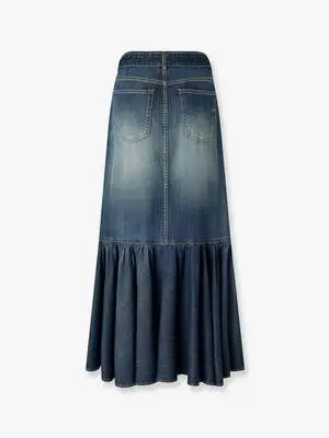 Pinko Guardian Denim Maxi Skirt - Blue