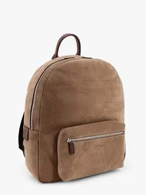Kiton Suede Backpack With Logo