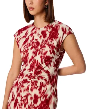 Whistles Blurred Floral Crepe Dress
