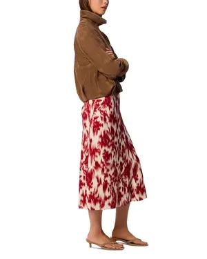 Whistles Blurred Floral Crepe Dress