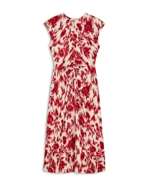 Whistles Blurred Floral Crepe Dress