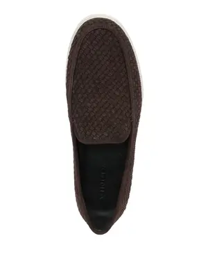 Vince Sonoma Suede Basketweave Loafers - Cocoa Brown