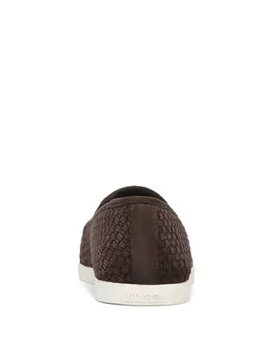 Vince Sonoma Suede Basketweave Loafers - Cocoa Brown