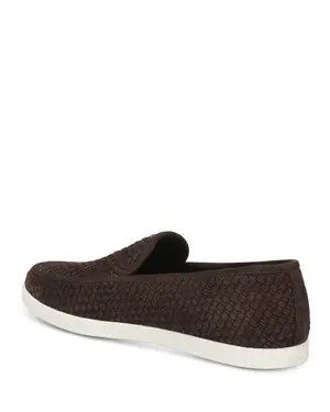 Vince Sonoma Suede Basketweave Loafers - Cocoa Brown