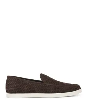 Vince Sonoma Suede Basketweave Loafers - Cocoa Brown
