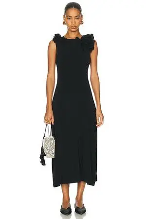 Altuzarra Woolfe Dress With 3d Floral Appliques