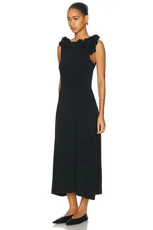 Altuzarra Woolfe Dress With 3d Floral Appliques