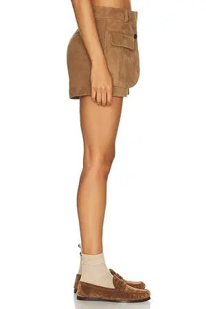 Monse Deconstructed Suede Shorts