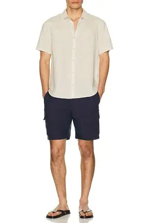Onia Air Linen Pull-on Cargo Short - Deep Navy