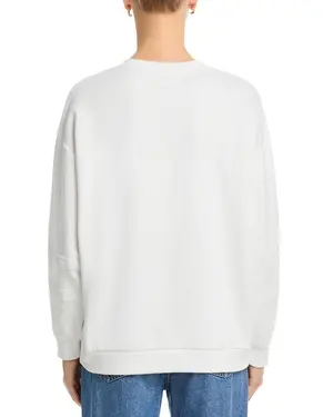 Vintage Havana Floral Applique Crewneck Sweatshirt - White