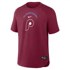Nike Philadelphia Phillies Authentic Collection Batting Practice Pregame Mlb Top - Red
