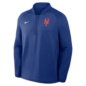 Nike New York Mets Authentic Collection Dri-fit Mlb 1/2-zip Long-sleeve Top - Blue