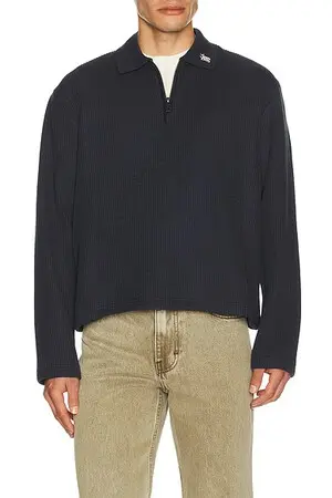 HONOR THE GIFT Wavy Knit Long Sleeve Polo