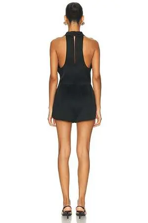 Simkhai Halia Draped Satin Romper
