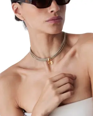 Chan Luu Gemstone Leather Pendant Necklace - Citrine