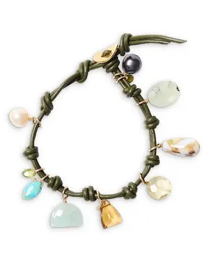 Chan Luu Multi Gemstone Charm Bracelet - Green