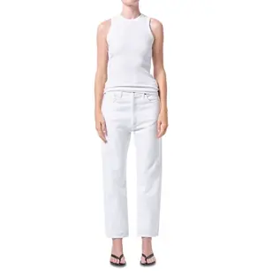 AGOLDE 90's Crop Mid Rise Loose Jeans - Marshmallow