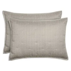 HUDSON PARK COLLECTION Luxe Textured Check Sham Set, King Exclusive