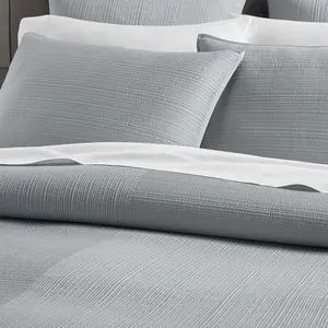 HUDSON PARK COLLECTION Linear Patch Coverlet, Full/queen Exclusive - Silver Ice