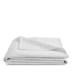 HUDSON PARK COLLECTION Linear Patch Coverlet, King Exclusive - Fresh White