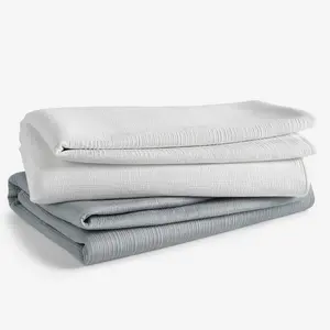 HUDSON PARK COLLECTION Linear Patch Coverlet, King Exclusive - Fresh White