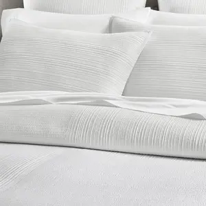 HUDSON PARK COLLECTION Linear Patch Coverlet, King Exclusive - Fresh White