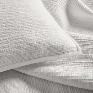 HUDSON PARK COLLECTION Linear Patch Sham Set, King Exclusive - Fresh White