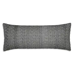 HUDSON PARK COLLECTION Woven Diamond Embroidered Decorative Pillow, 14 X 36 Exclusive