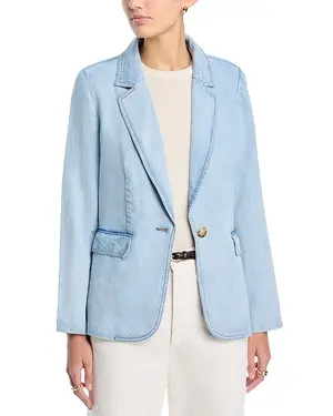 T Tahari One Button Jacket - Light Wash