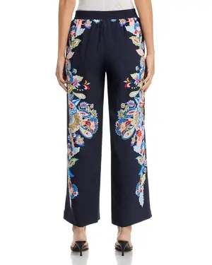 T Tahari Printed Pull On Pants
