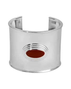HEAVEN MAYHEM Matilde Cuff With Burgundy Enamel - Silver