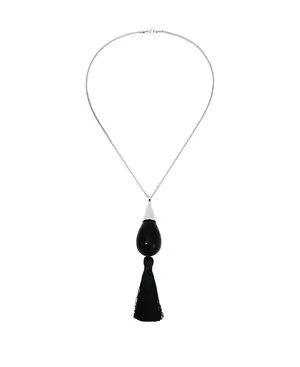 HEAVEN MAYHEM Marlowe Tasseled Pendant Necklace - Silver