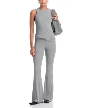 ATM Anthony Thomas Melillo Ribbed Flare Pants - Medium Grey