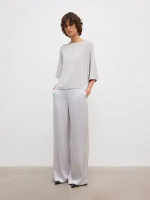 HOUSE OF DAGMAR Fluid Knit Top - Silver