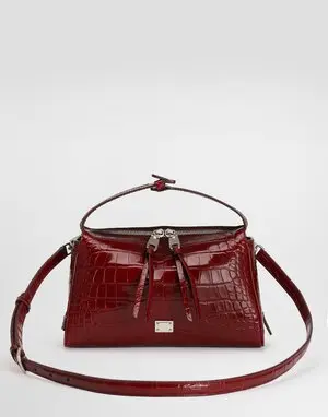 Dolce & Gabbana Vittoria Alligator Crossbody Bag - Red
