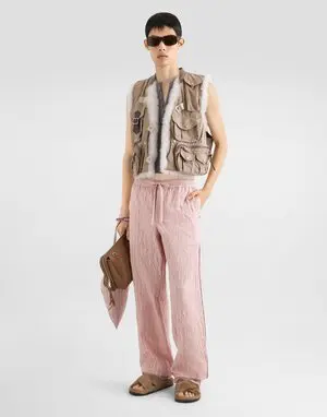 Dolce & Gabbana Striped Crinkled Trousers - Multicolor
