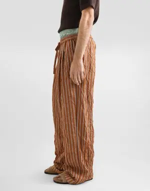 Dolce & Gabbana Crinkled Striped Fabric Vanity Trousers - Multicolor