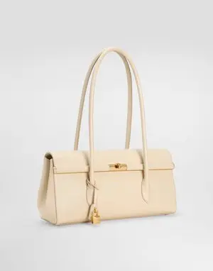 Dolce & Gabbana Marlene Handbag In Palmellato Calfskin - White