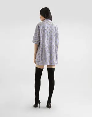 Dolce & Gabbana Poplin Shirt With Flower Embroidery
