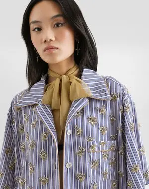 Dolce & Gabbana Poplin Shirt With Flower Embroidery