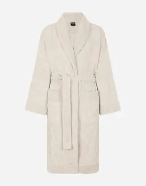 Dolce & Gabbana Bathrobe In Terry Cotton Jacquard - Multicolor